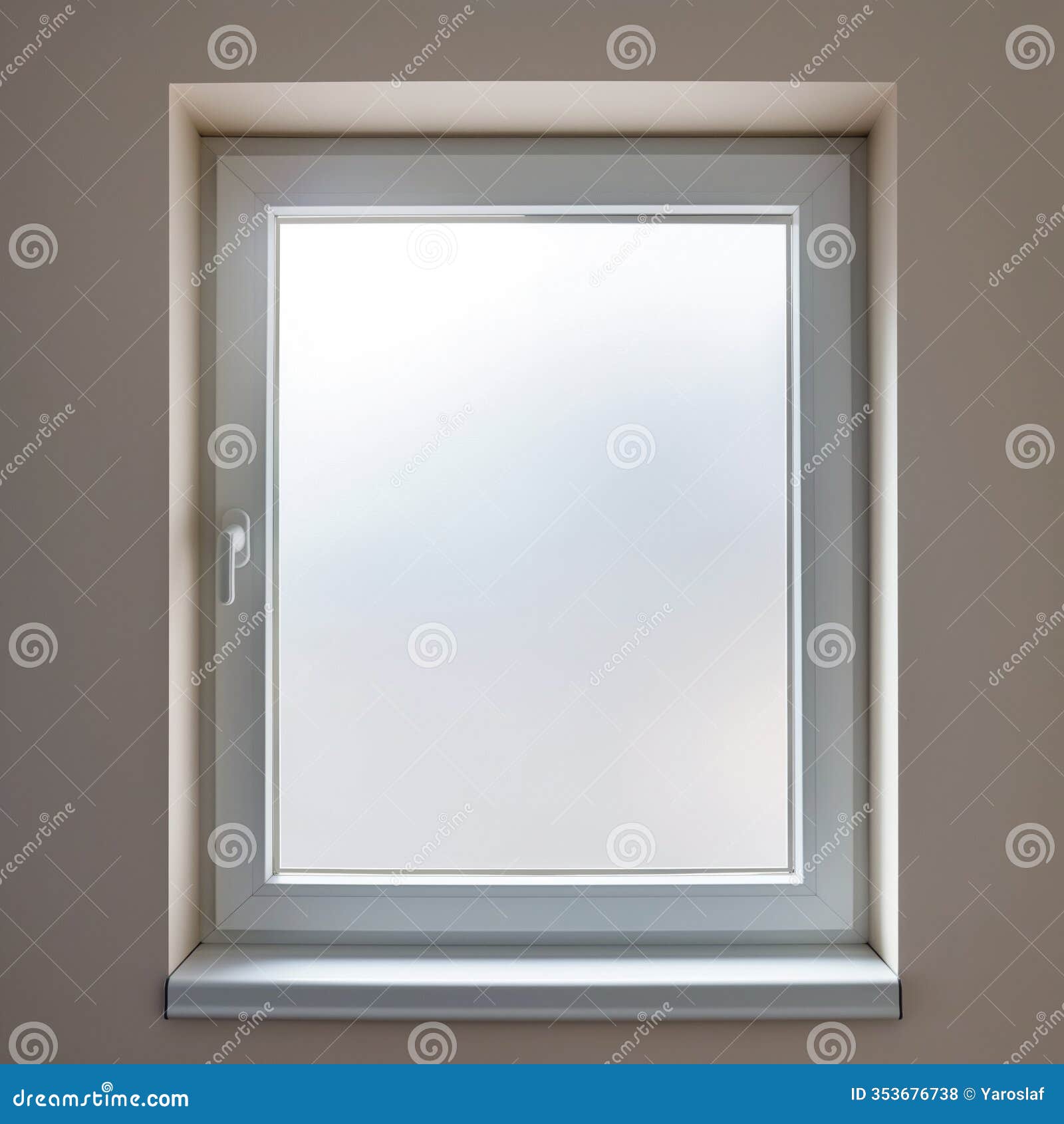 Modern White-framed Window with Frosted Glass. Simple and Clean ...
