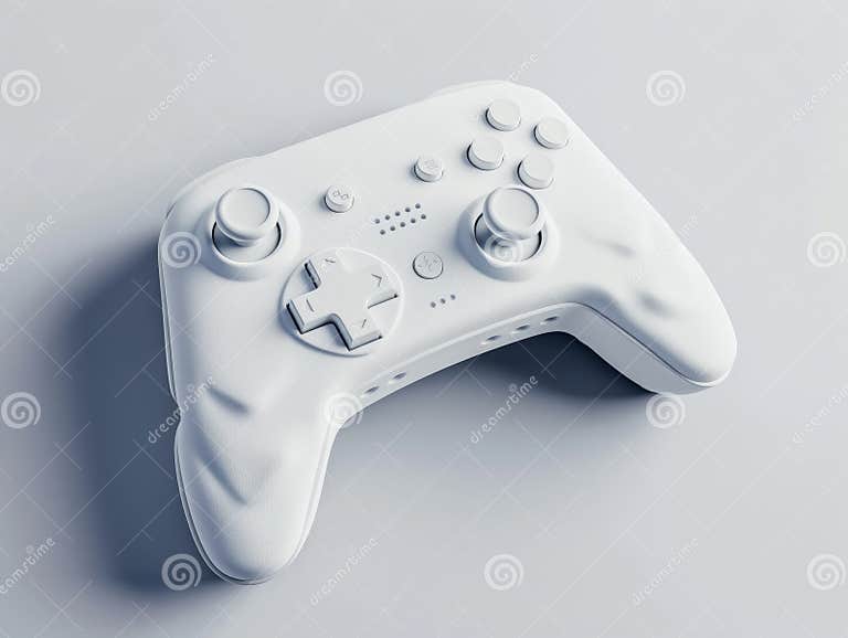 Modern White Gaming Controller on a Plain Background Stock Photo ...