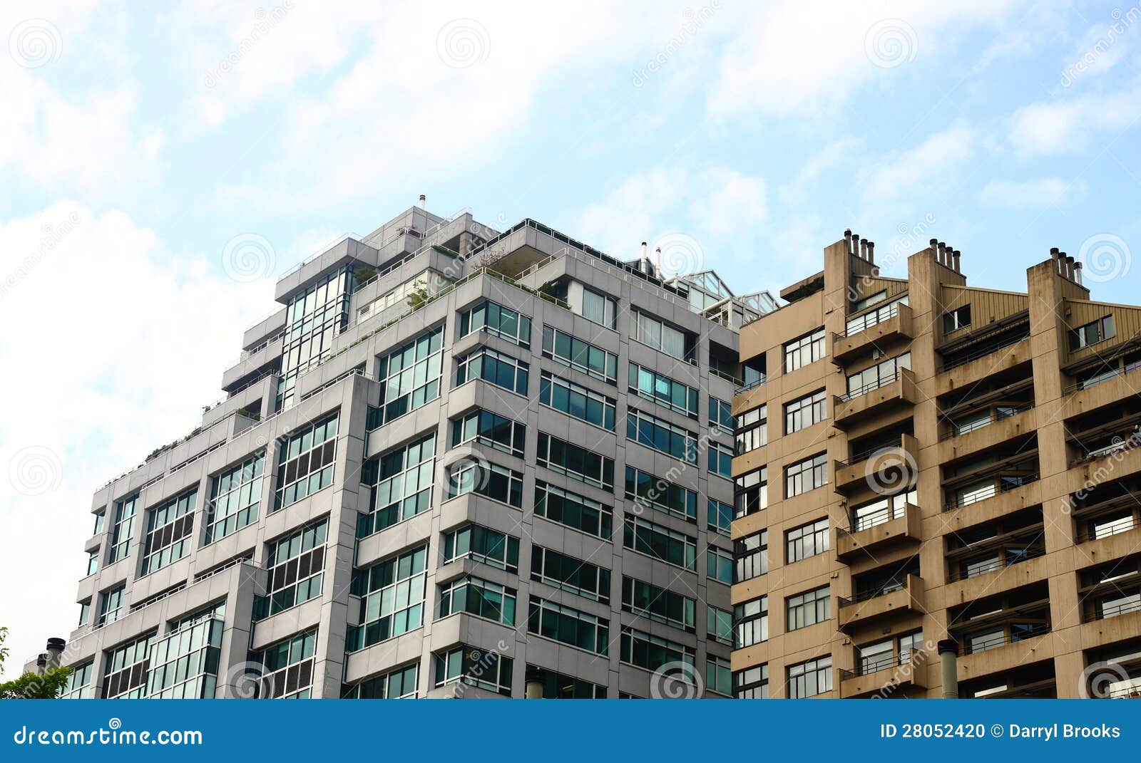 Modern White and Gray Condo Buildings Stock Photo - Image of ...
