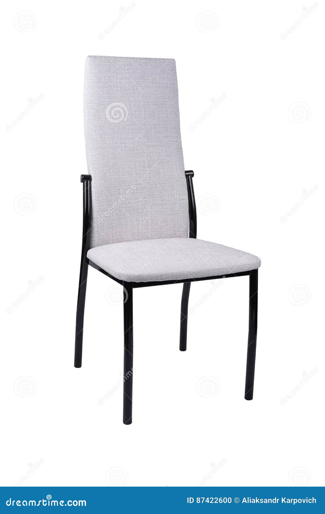 Modern White Grey Chair Isolated on White Background. Front View Stock ...