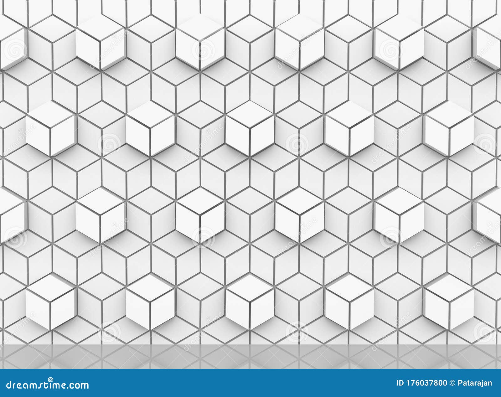 3d Rendering. Modern White Hexagonal in Cube Shape Pattern Wall ...