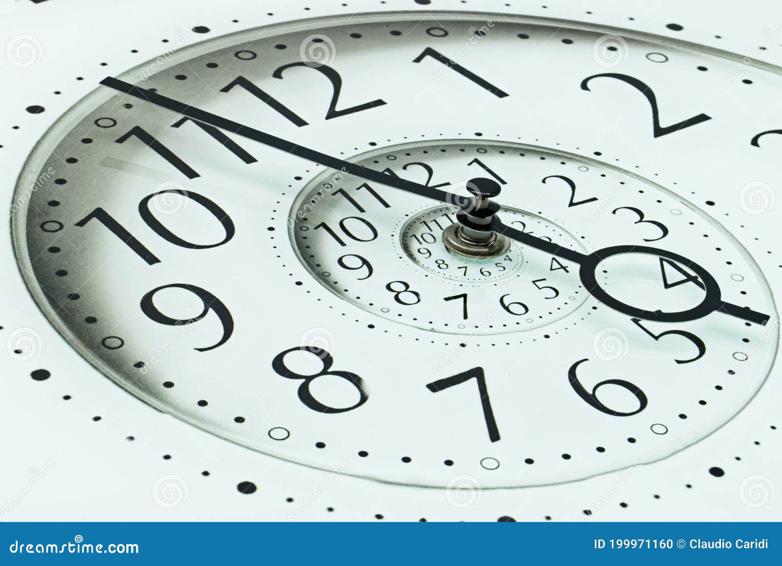 Modern White Infinity Time Spiral Clock. Infinite Time Concept Stock ...