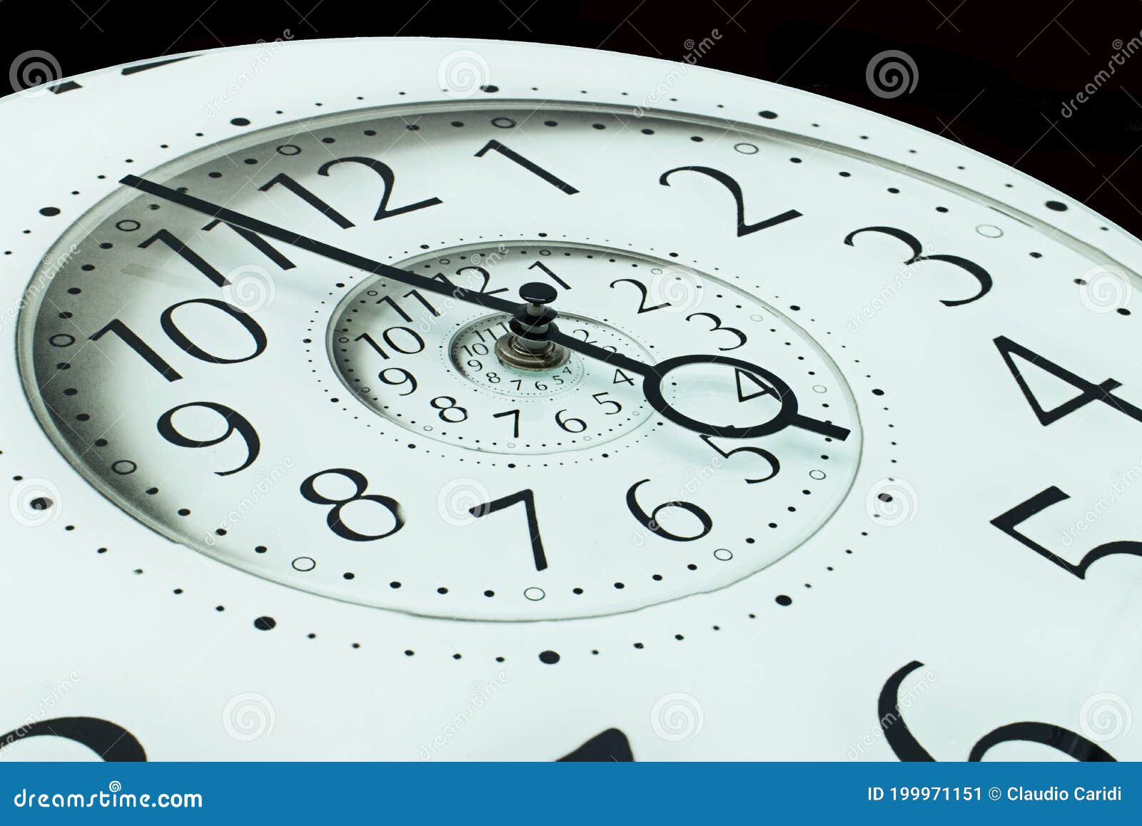 Modern White Infinity Time Spiral Clock. Infinite Time Concept Stock ...