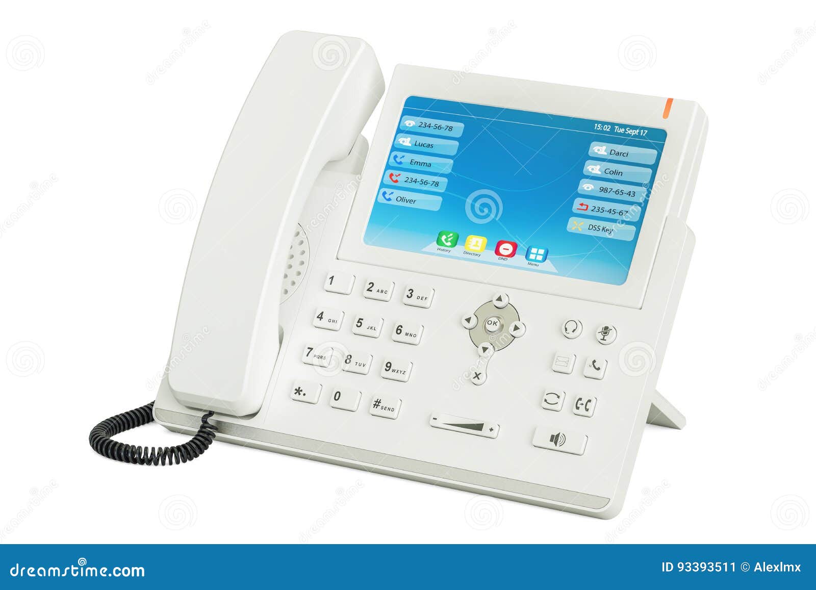 Modern White IP Phone, 3D Rendering Stock Illustration - Illustration ...