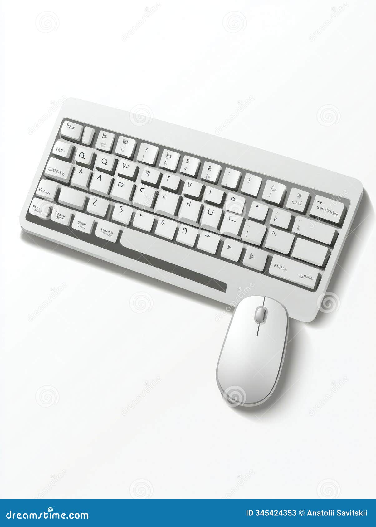 This Modern White Keyboard and Mouse Set Sits on a Pristine White ...