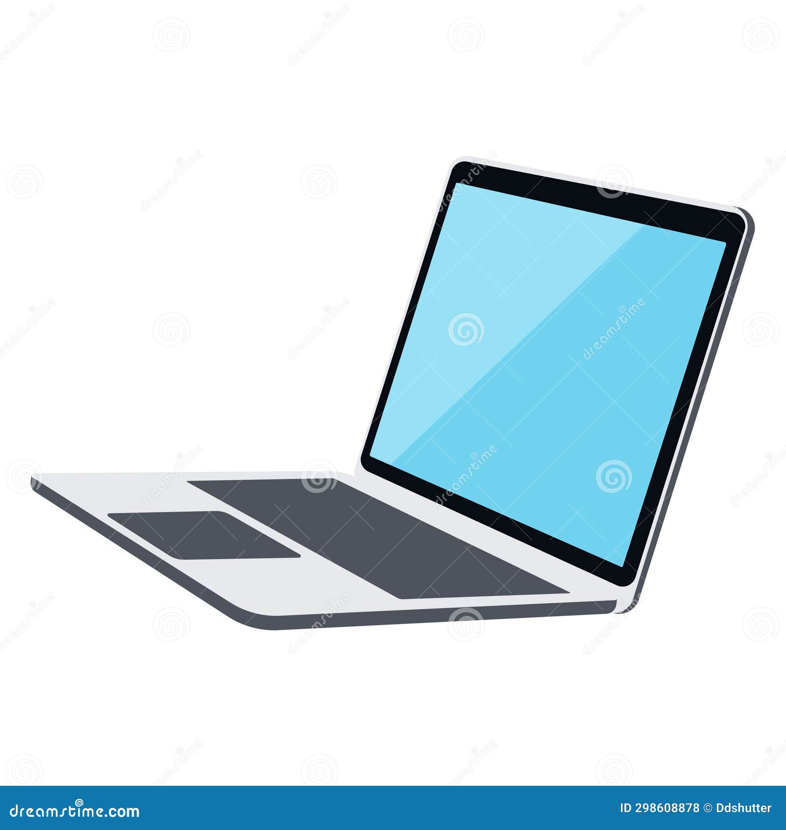 Modern White Laptop Icon Side View. Vector Illustration. Stock Vector ...