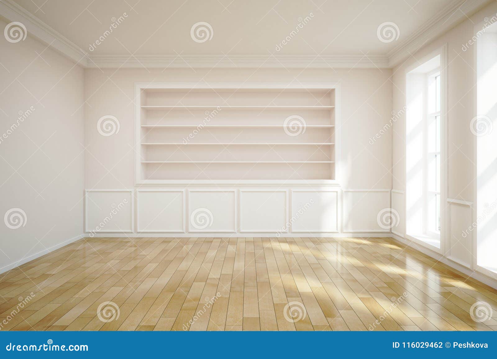 Modern White Library Interior Stock Illustration - Illustration of ...