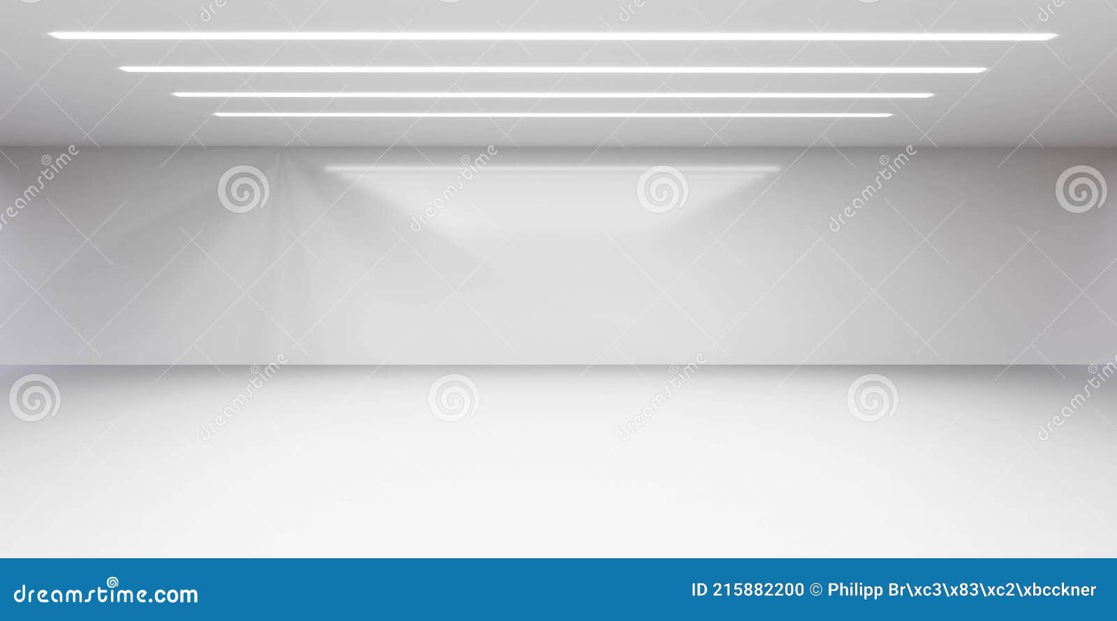 Modern White Living Loft Room with Glossy Wall Surface and Reflections ...