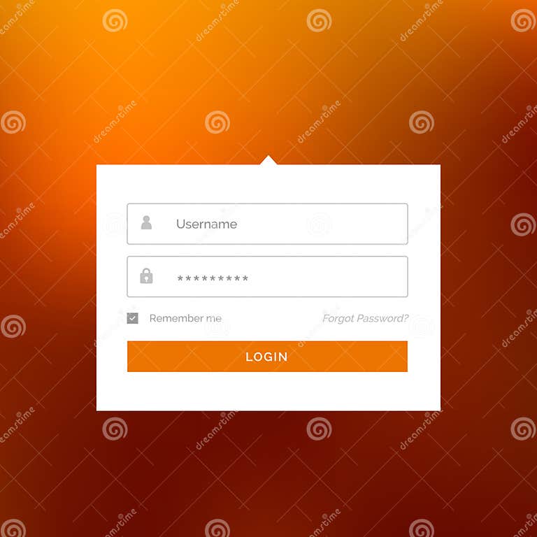 Modern White Login User Interface Form Design Vector Template Stock ... Modern White Login User Interface Form Design Vector Template Stock ...