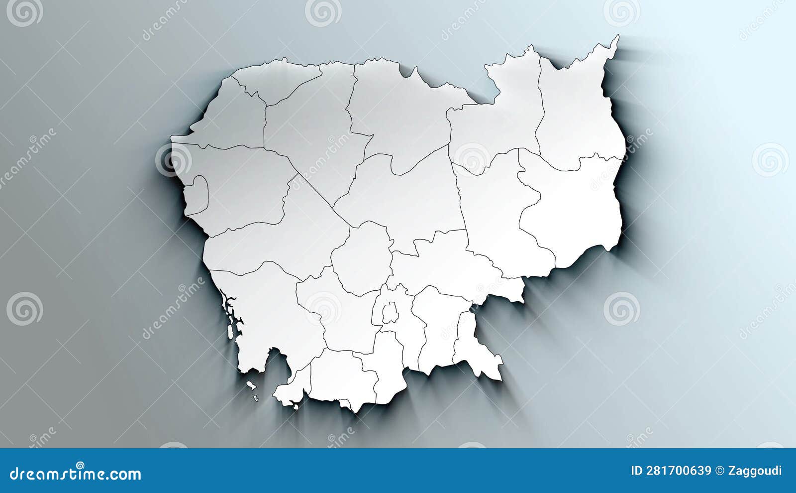 Modern White Map of Cambodia with Provinces Stock Video - Video of ...