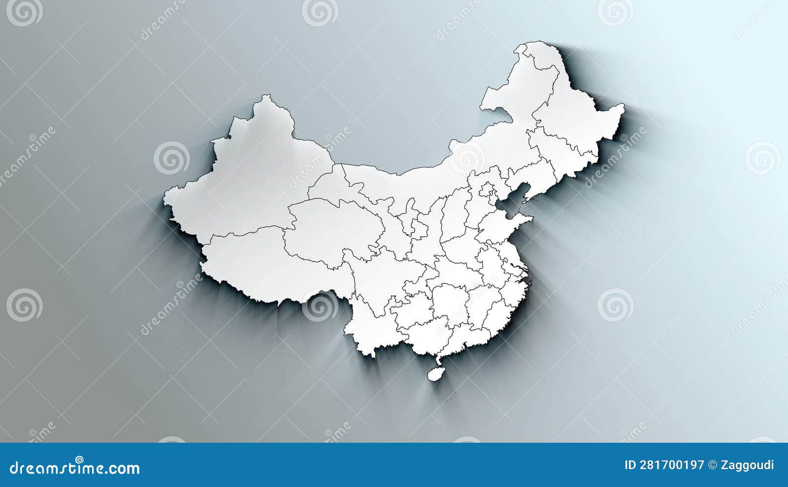 Modern White Map of China with Provinces Stock Video - Video of commune ...