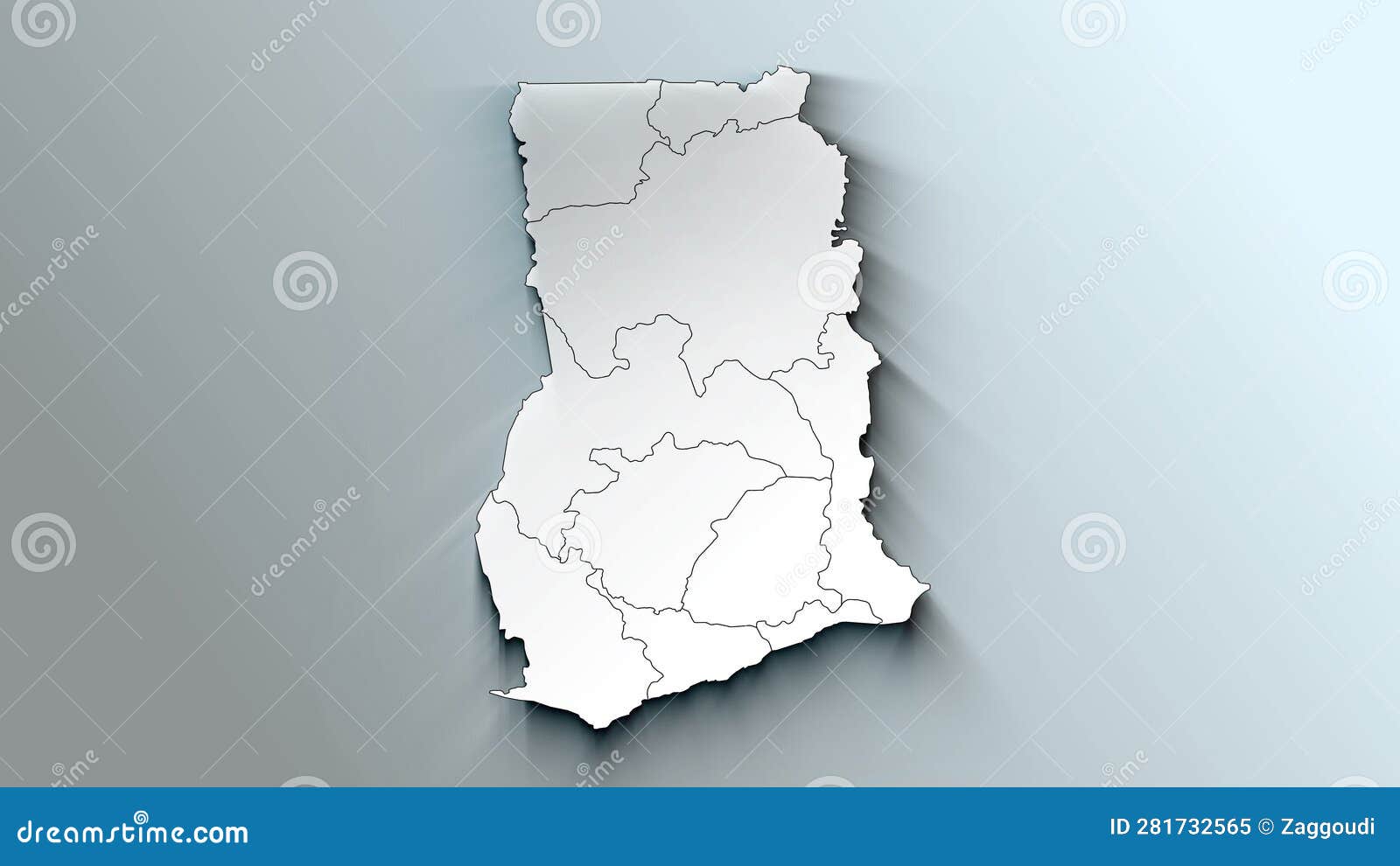 Modern White Map of Ghana with Regions Stock Video - Video of outline ...