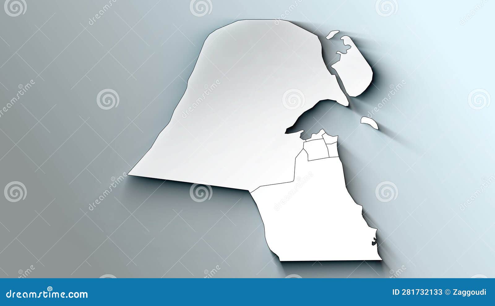 Modern White Map of Kuwait with Governorates Stock Video - Video of ...