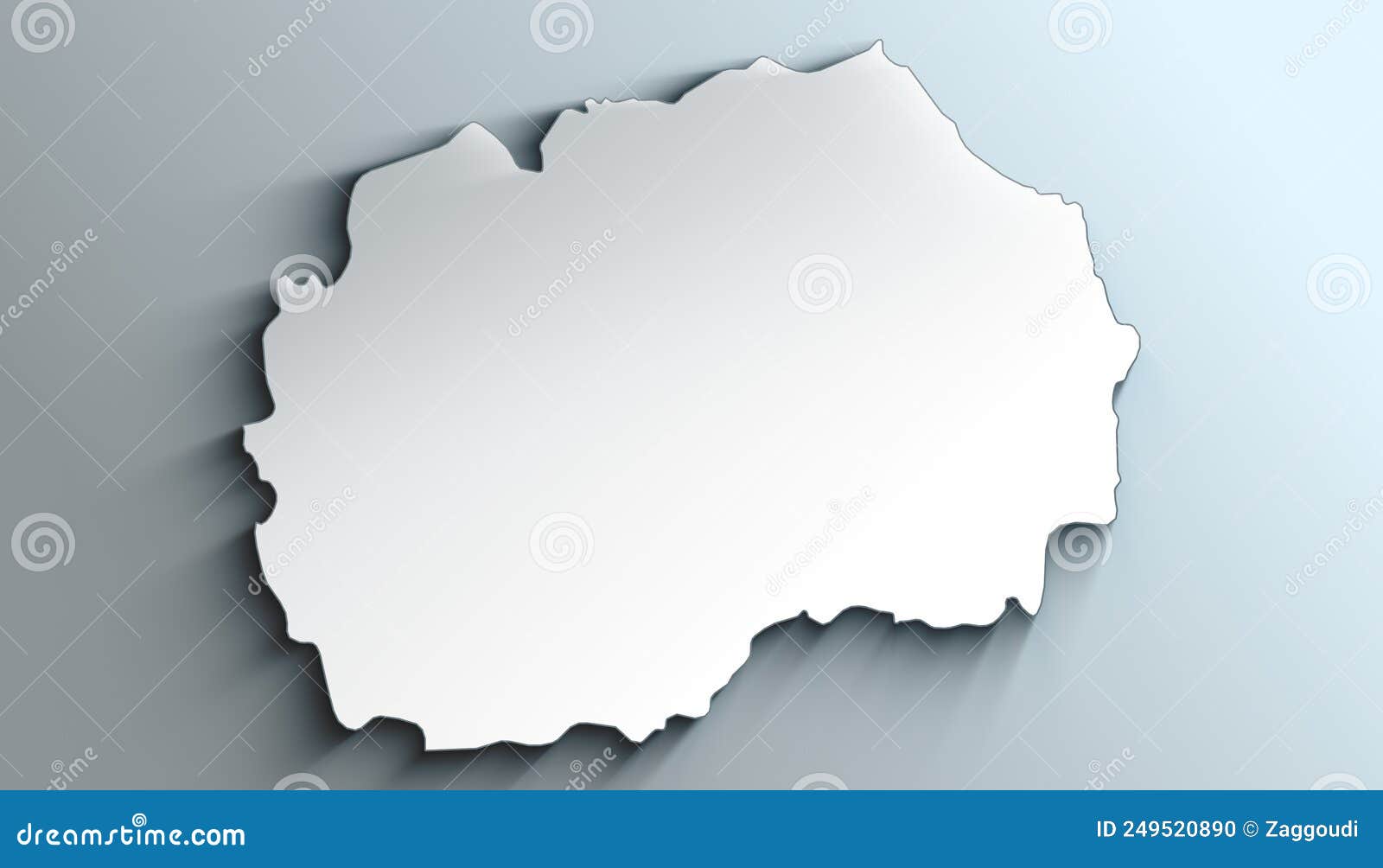 Modern White Map of Macedonia with Shadow Stock Illustration ...