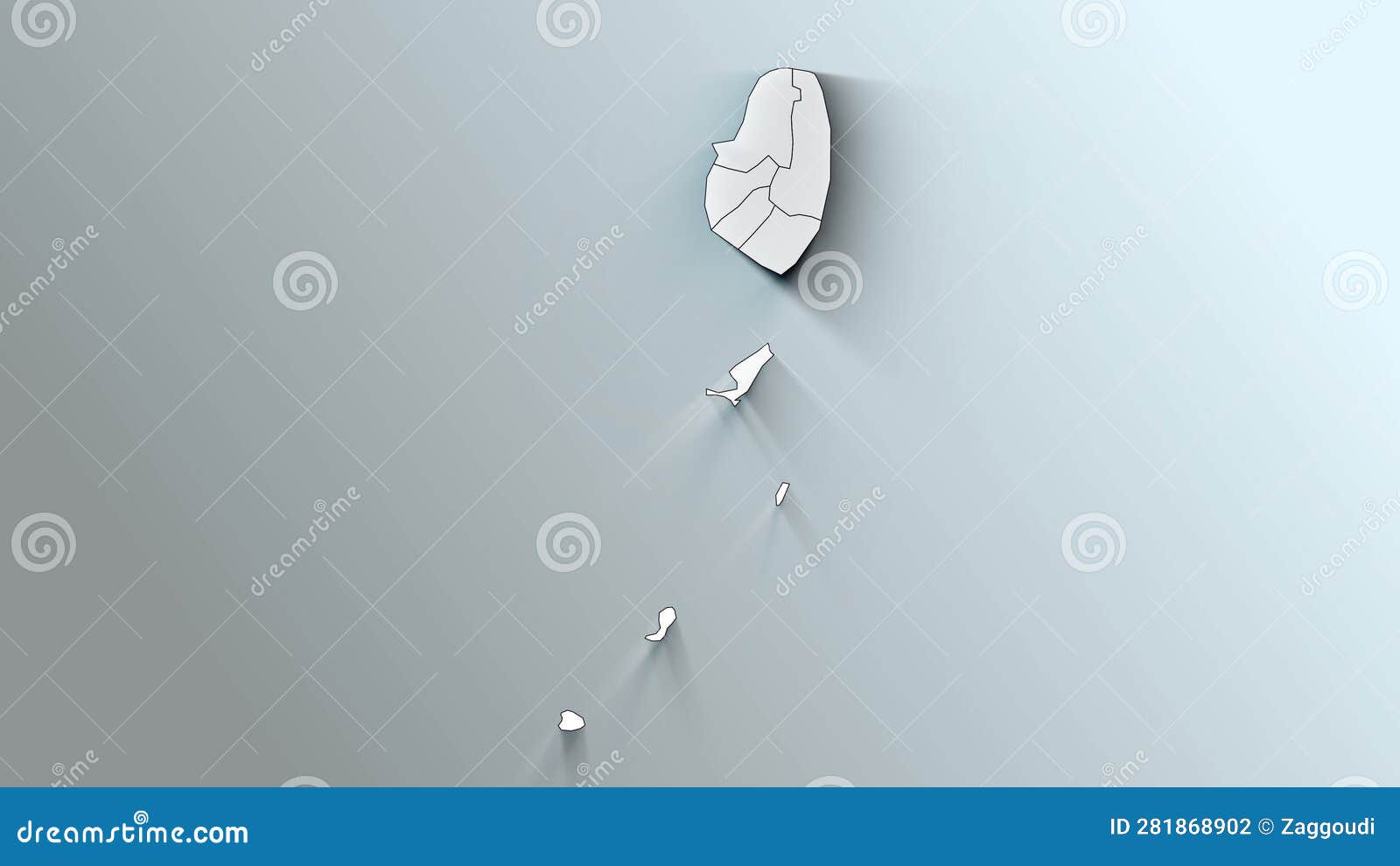 Modern White Map of Saint Vincent and the Grenadines with Parishes ...