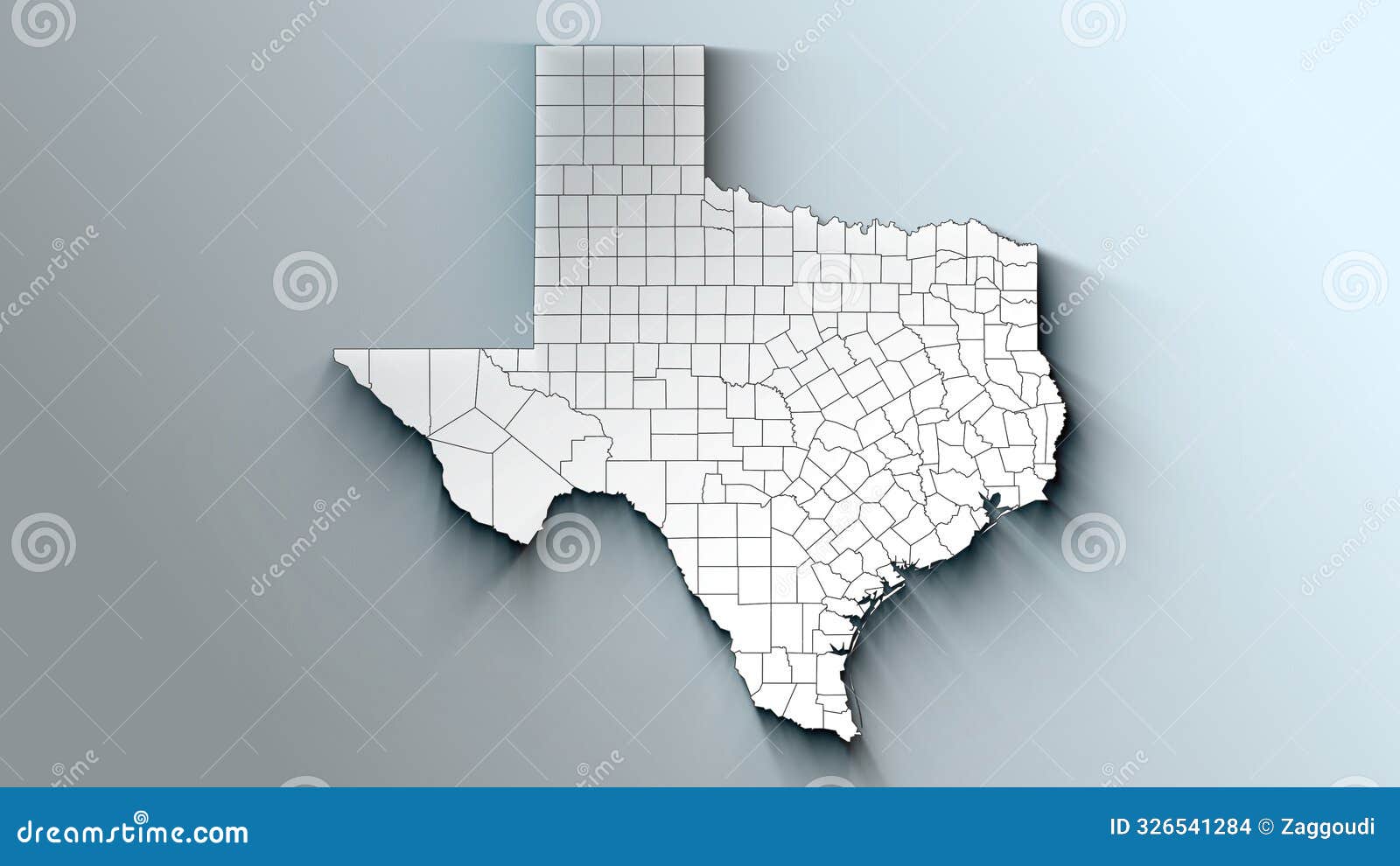Modern White Map of Texas with Counties Stock Illustration ...