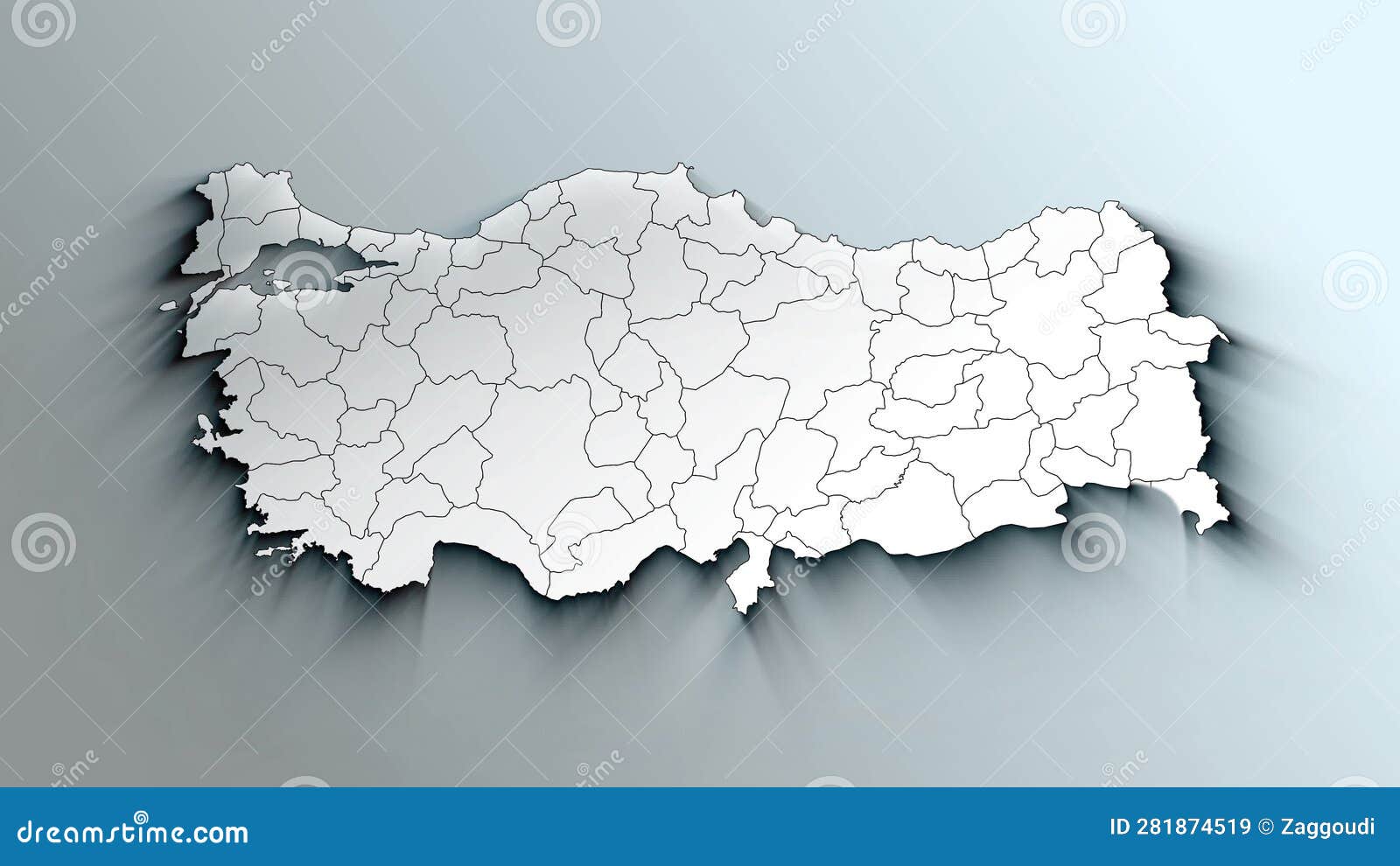 Modern White Map of Turkey with Provinces Stock Video - Video of city ...
