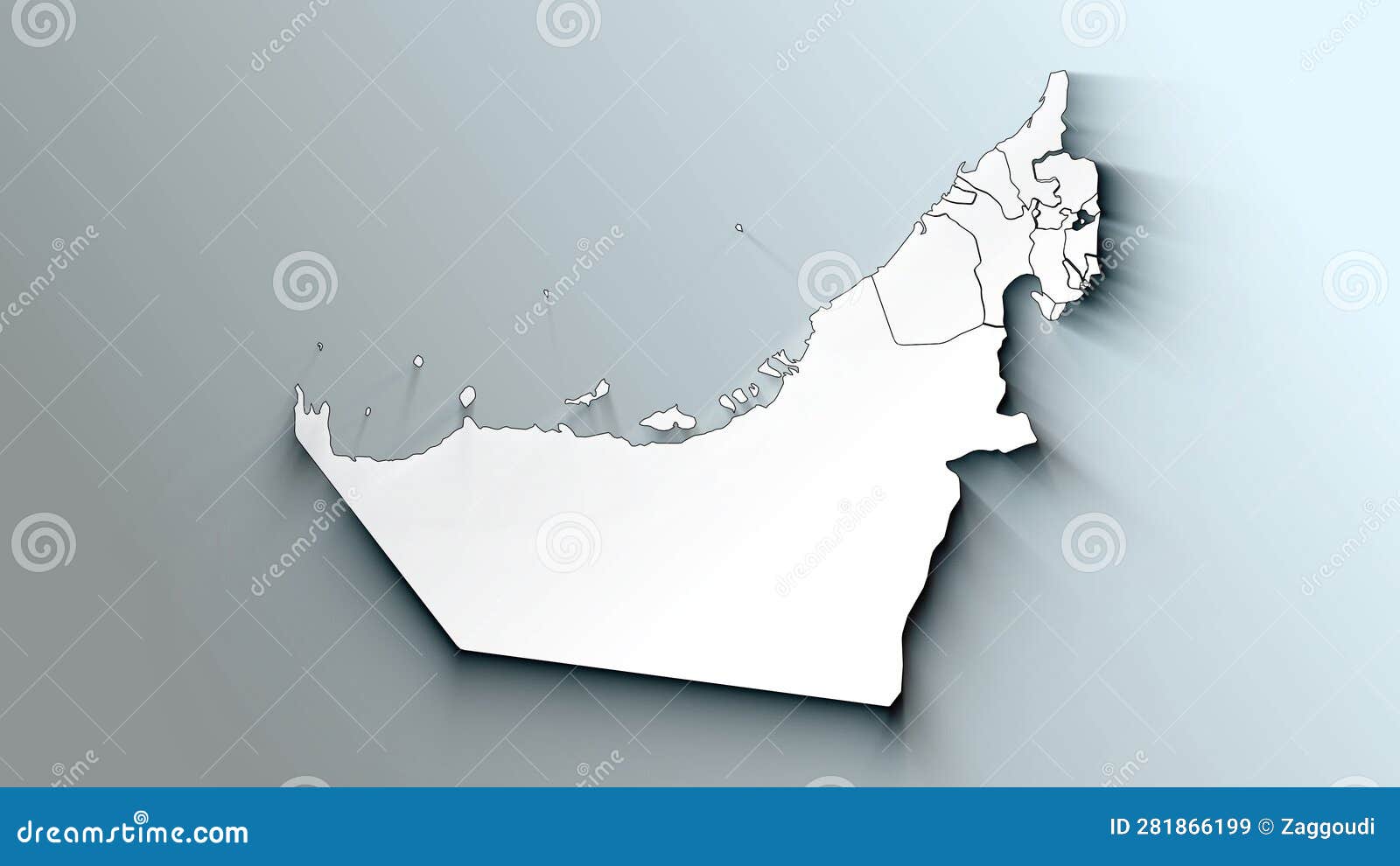 Modern White Map of United Arab Emirates with Emirates Stock Video ...