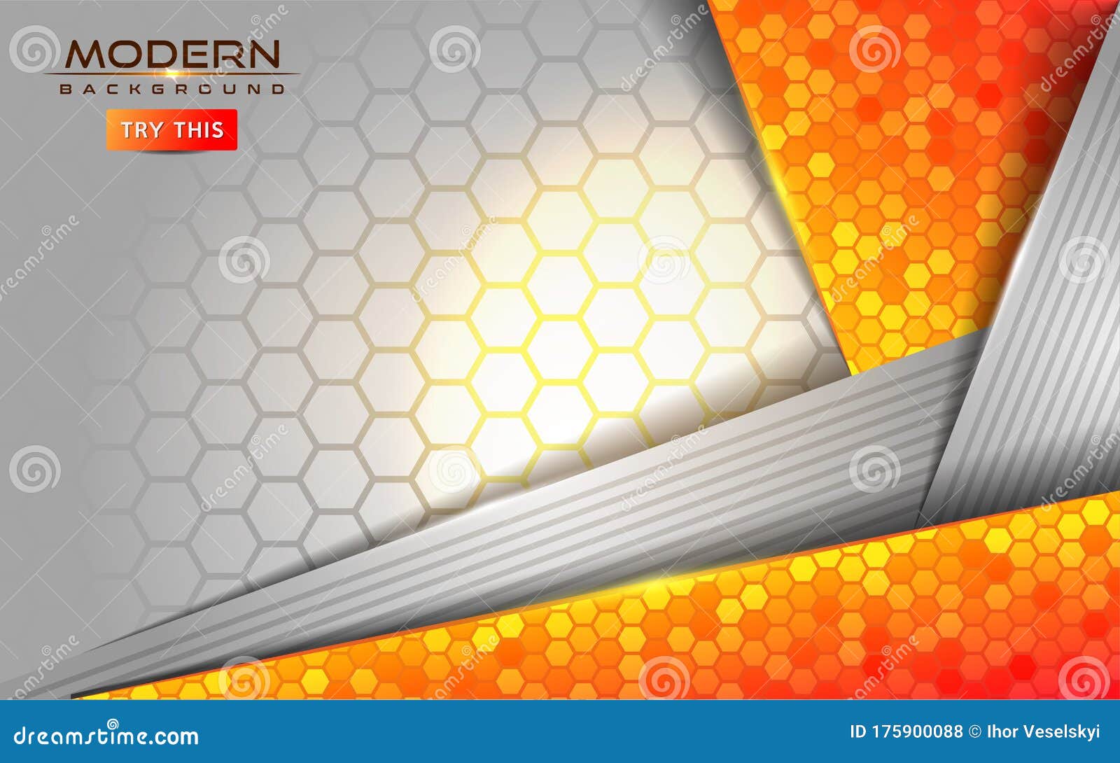 Modern White and Orange Tech Abstract Background with Shinny Lines ...