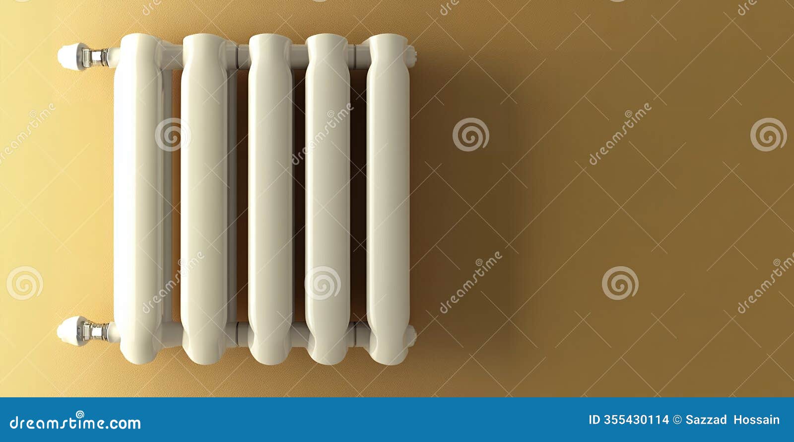 Modern White Panel Radiator on Beige Wall Home Heating System Interior ...