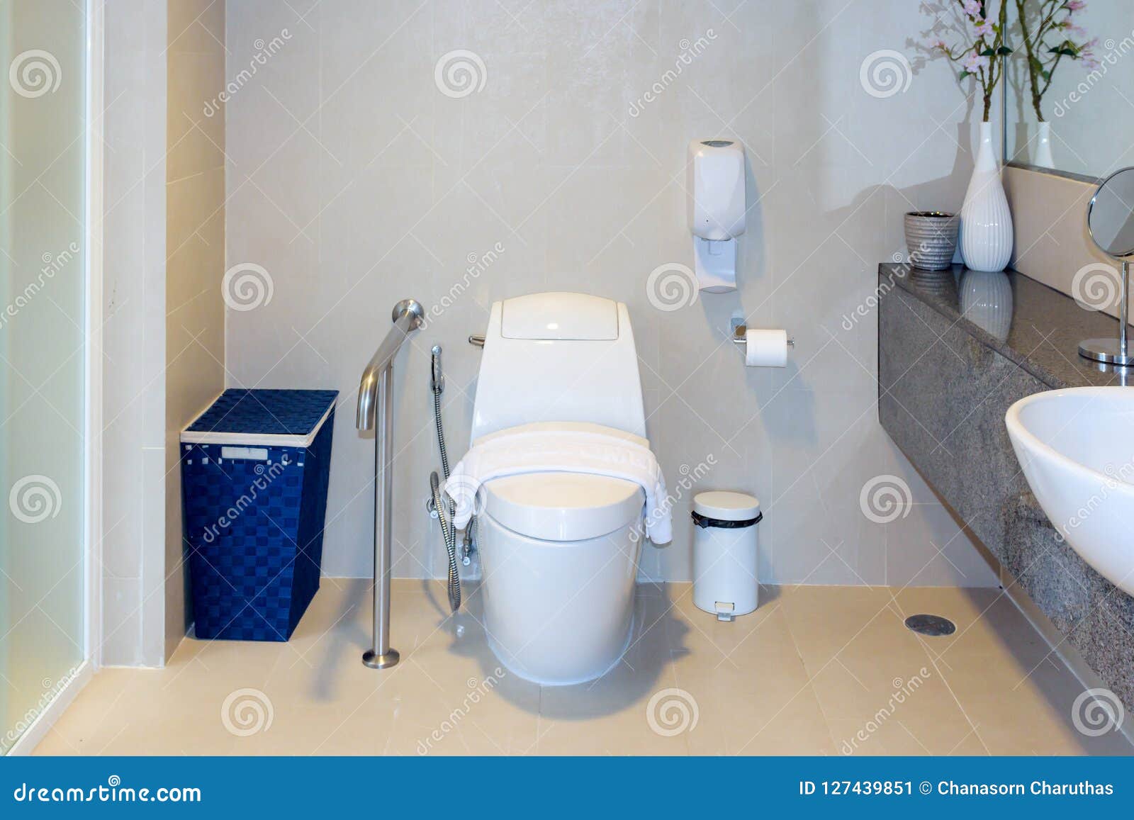Modern White Plain Clean Toilet Bathroom Stock Image | CartoonDealer ...