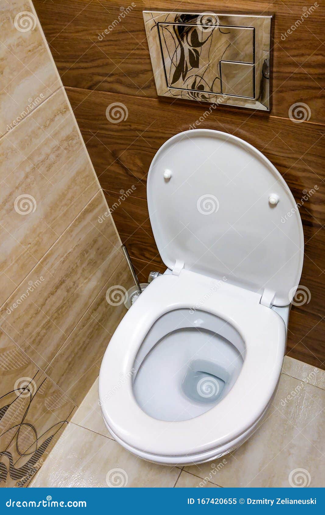 Modern White Plain Clean Toilet Bathroom. House Stock Image - Image of ...