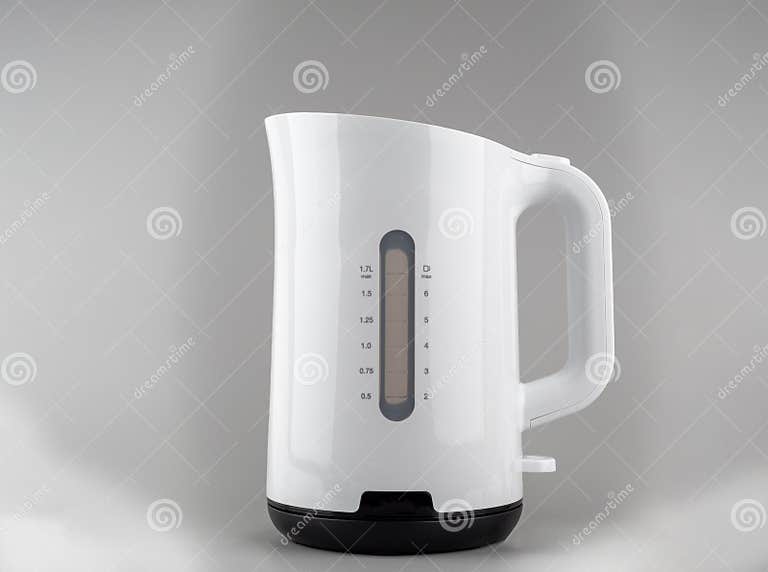 Modern White Plastic Electric Kettle. Stock Image - Image of household ...