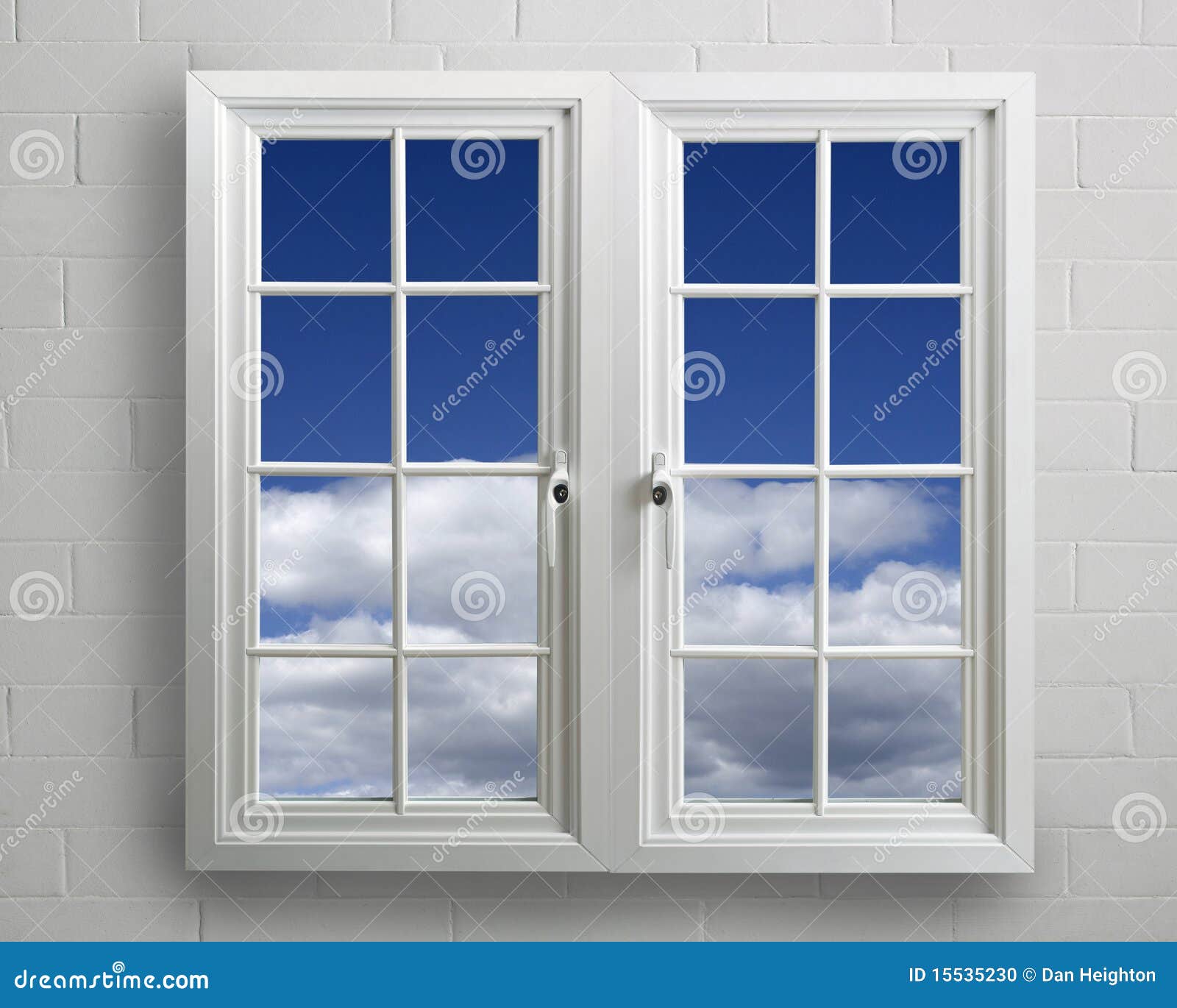 Modern White Pvc Window with View of Blue Sky Stock Photo - Image of ...