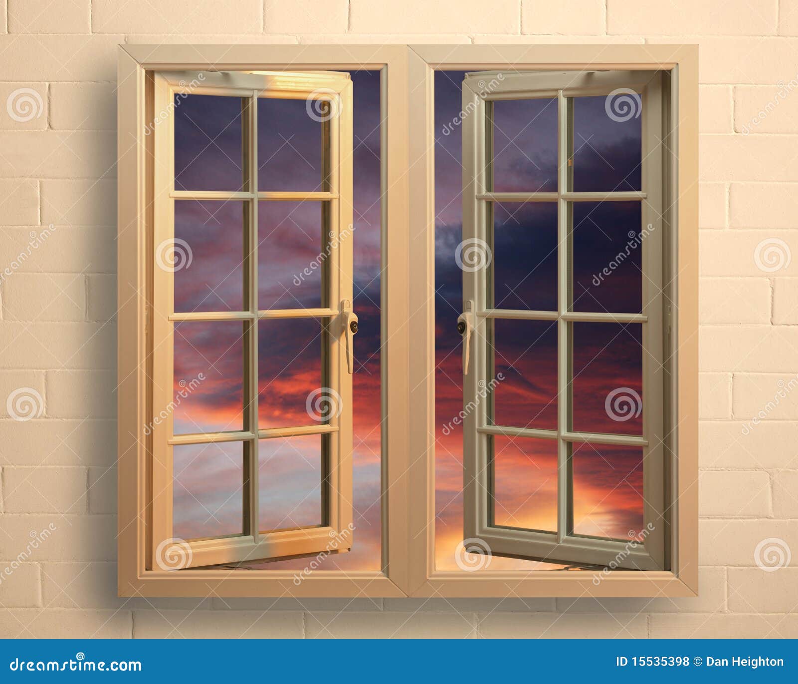 Modern White Pvc Window with View of Sunset Stock Photo - Image of ...