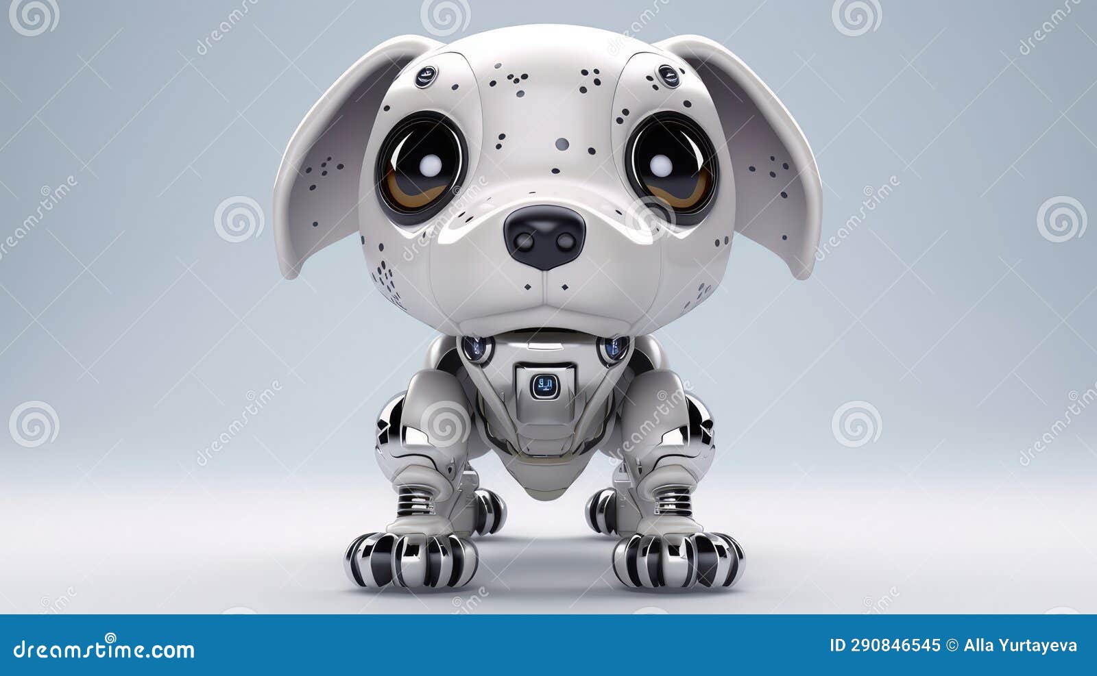Modern, White Robot Dog on a White Background. AI Generated. Stock ...
