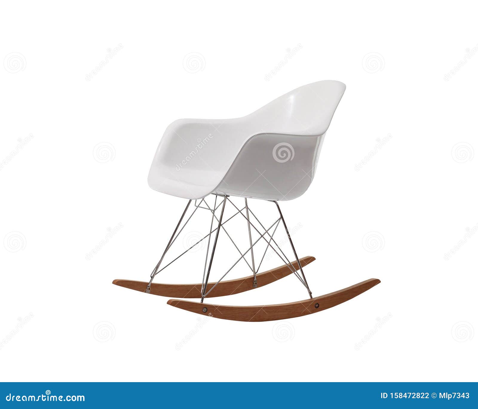 Modern White Rocking Chair On White Background Stock Photo ...