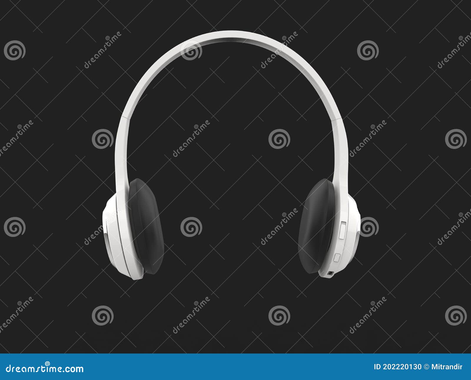 Modern White Slim Wireless Headphones with Silver Details - Front View ...