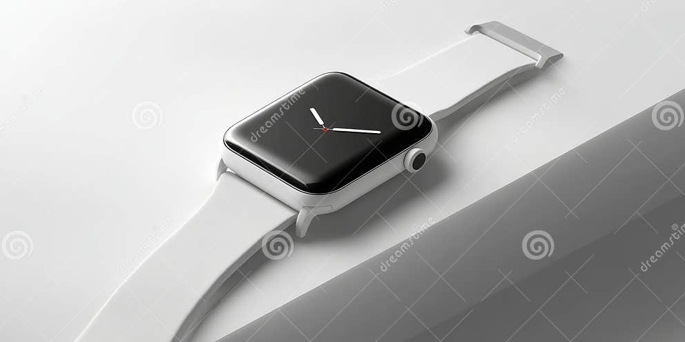 Modern White Smartwatch with a Minimalist Interface Displayed on a ...