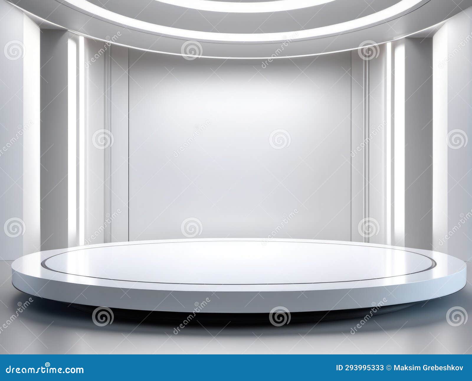 Modern White Stage Background for Product Placement Stock Image - Image ...
