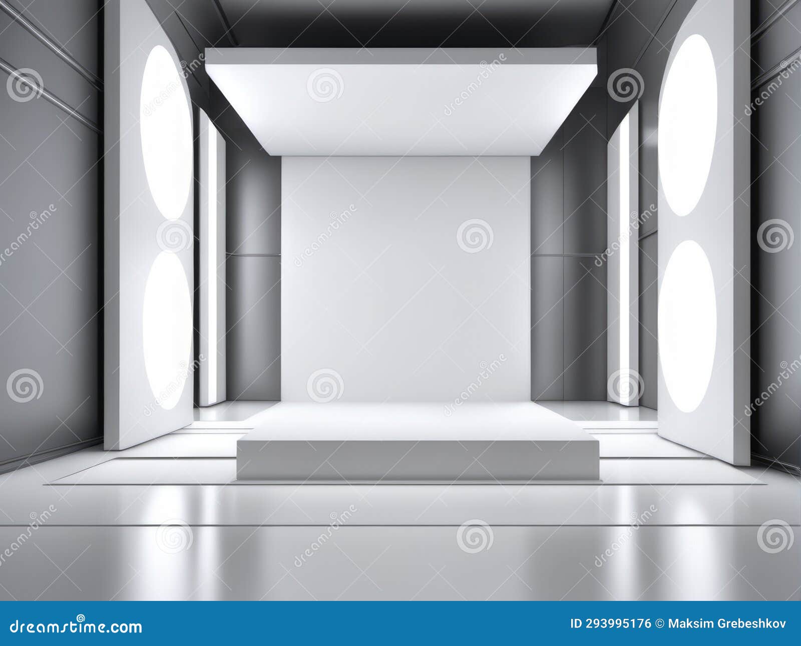 Modern White Stage Background for Product Placement Stock Photo - Image ...