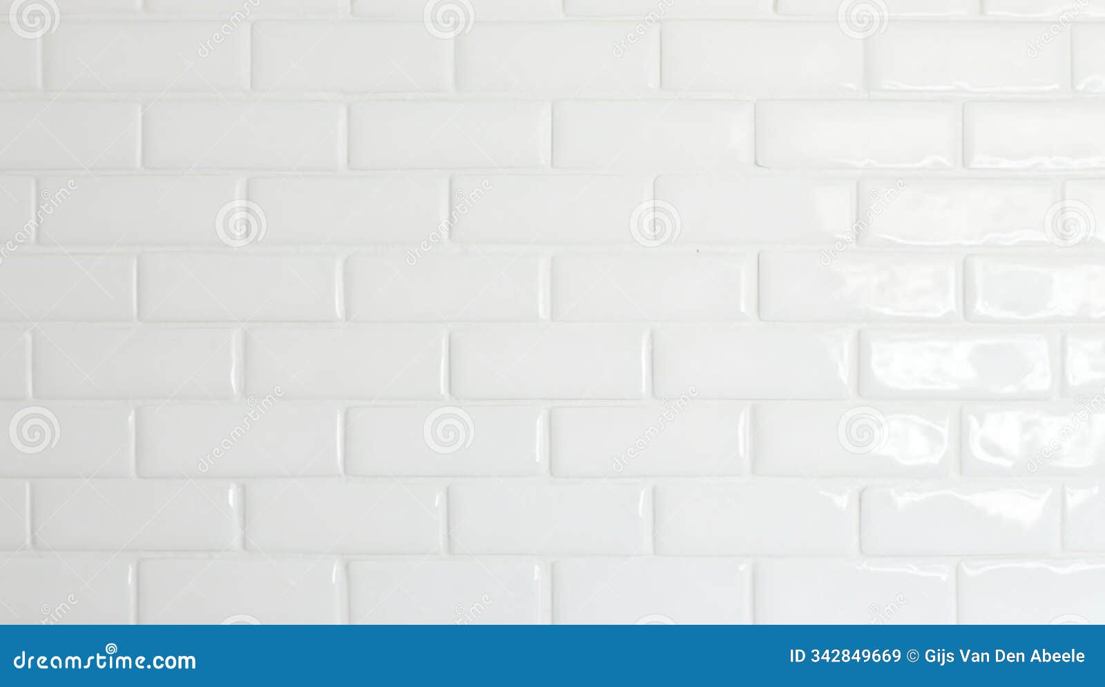 Modern White Subway Tile Wall with Glossy Finish and Even Grout Lines ...