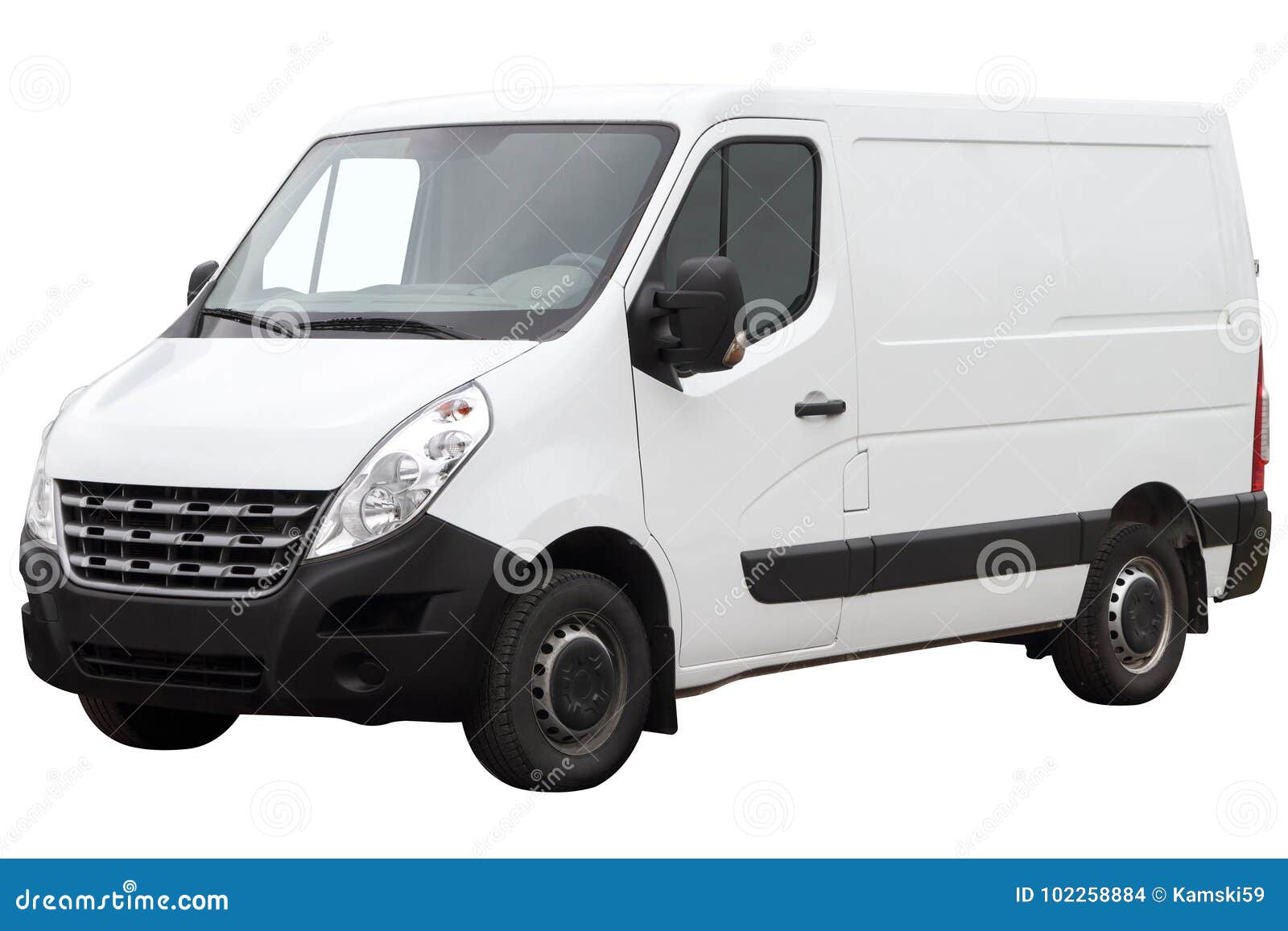 Modern white van. stock photo. Image of delivering, motion - 102258884
