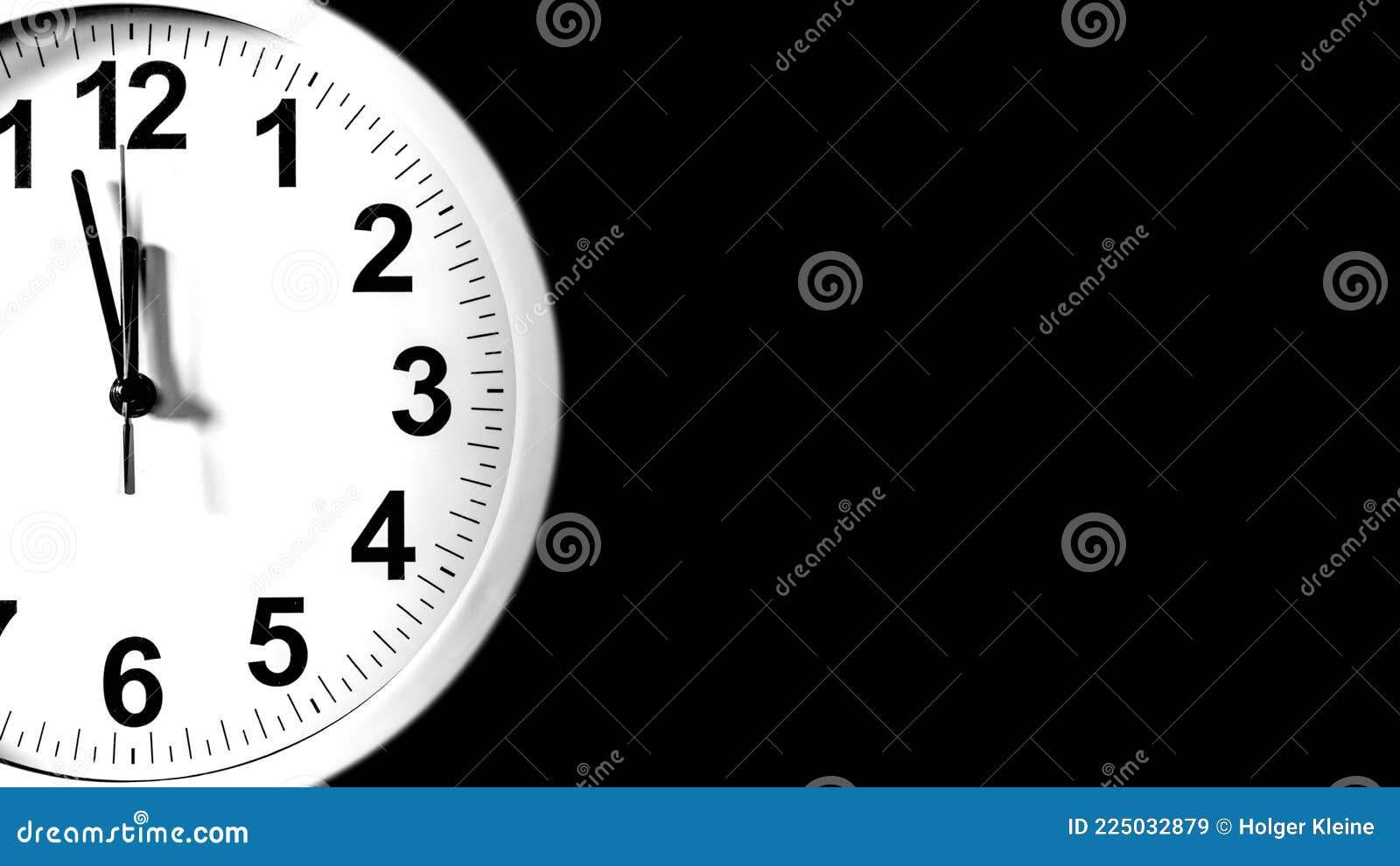 Modern White Wall Clock with Black Time Pointer Off Center on White ...