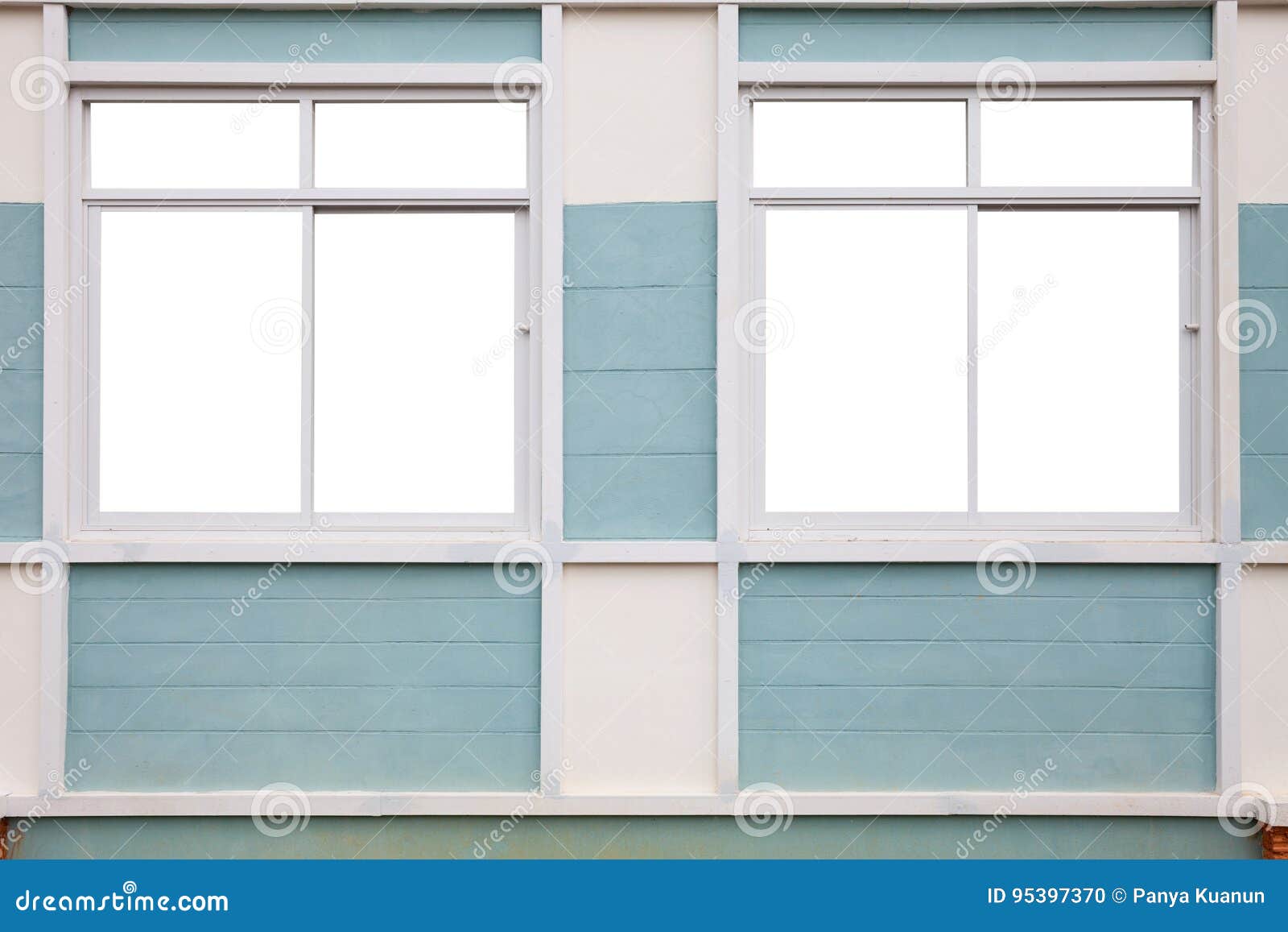 Modern White Window on Wall. Stock Photo - Image of wall, glass: 95397370