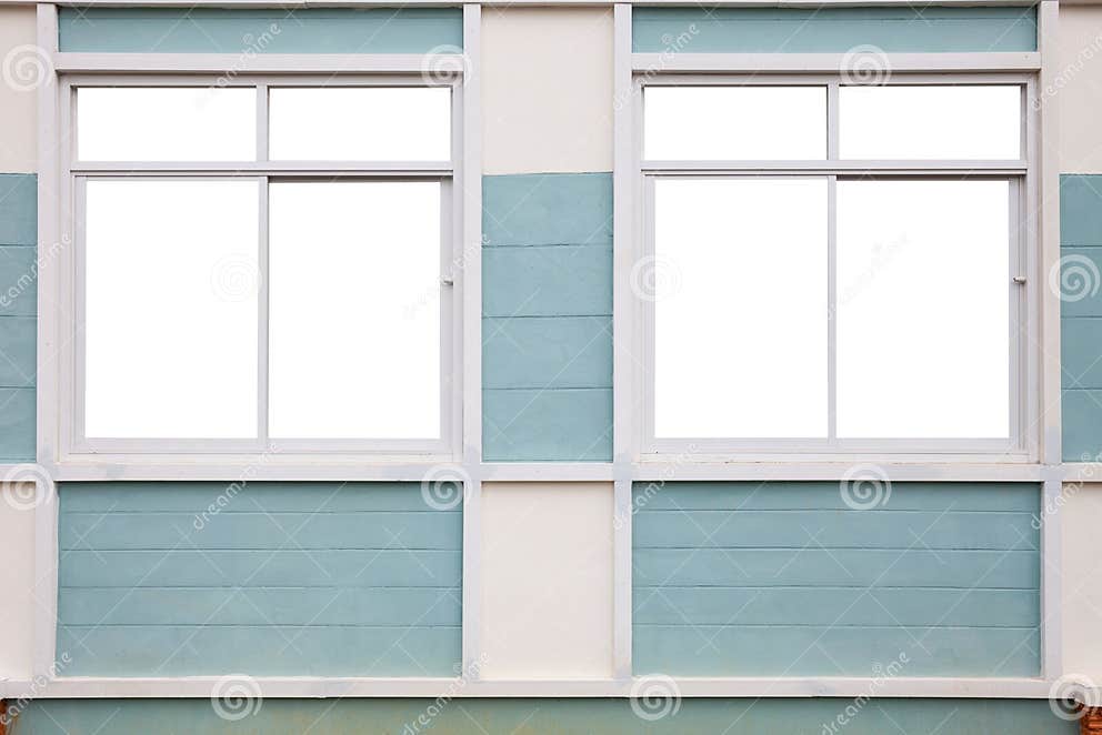Modern White Window on Wall. Stock Photo - Image of wall, glass: 95397370
