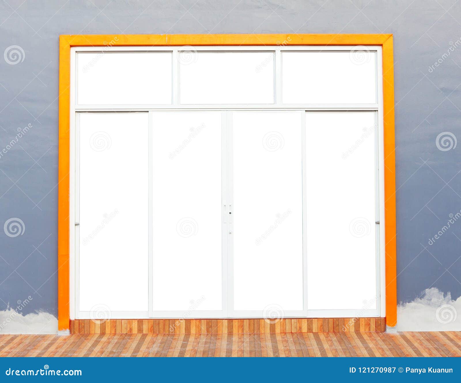 Modern White Windows and Wall on White Background. Stock Image - Image ...