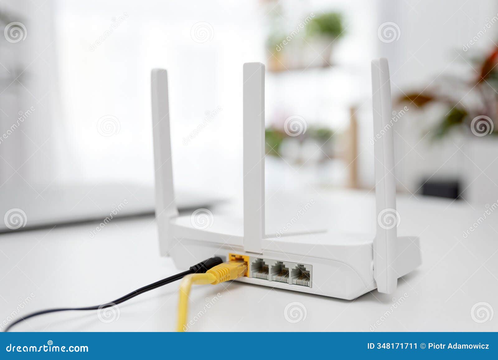 Modern Wi-fi Router on Light Table in Room Stock Image - Image of ...