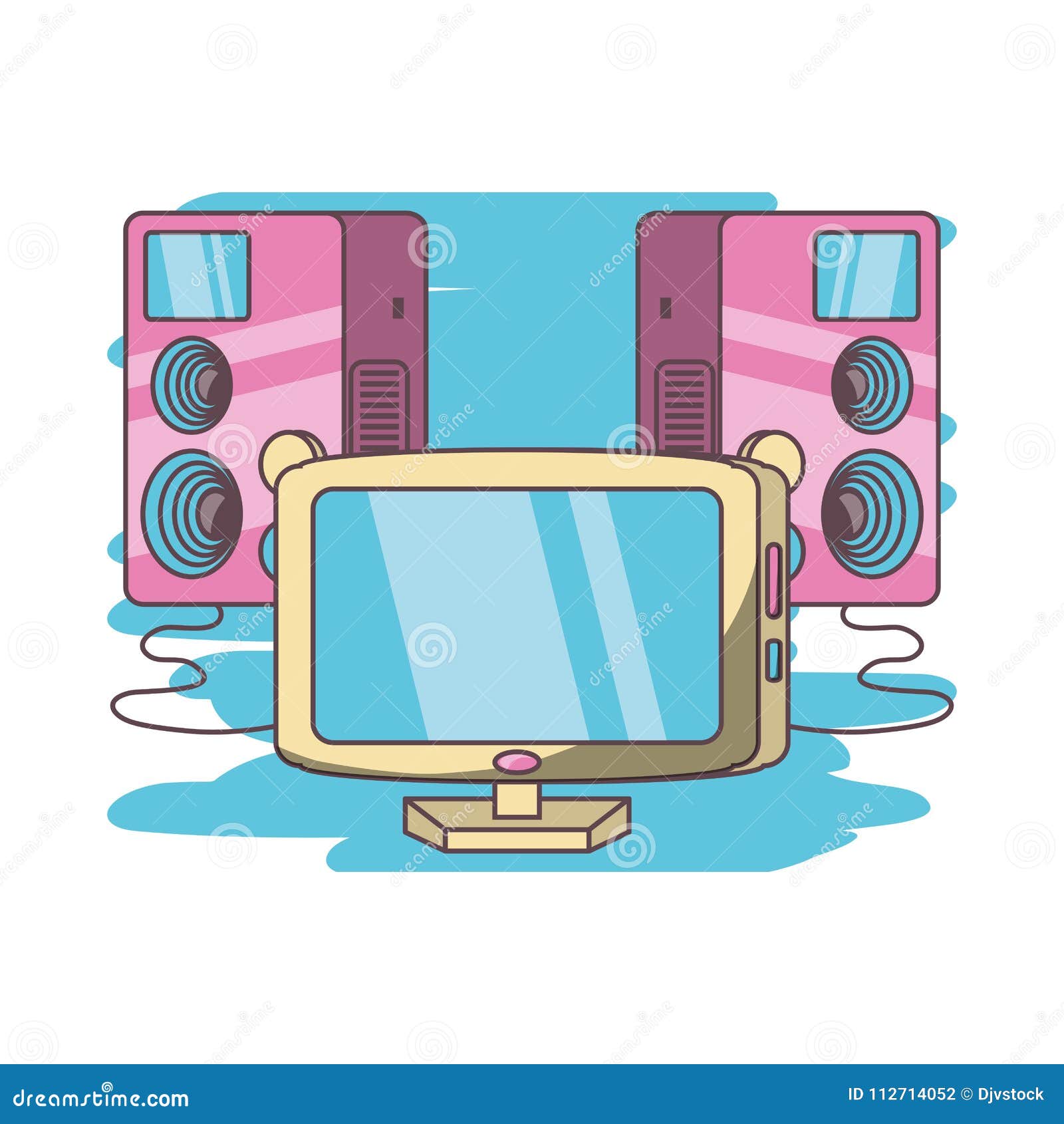 Modern Wide Screen Television Stock Vector - Illustration of high ...