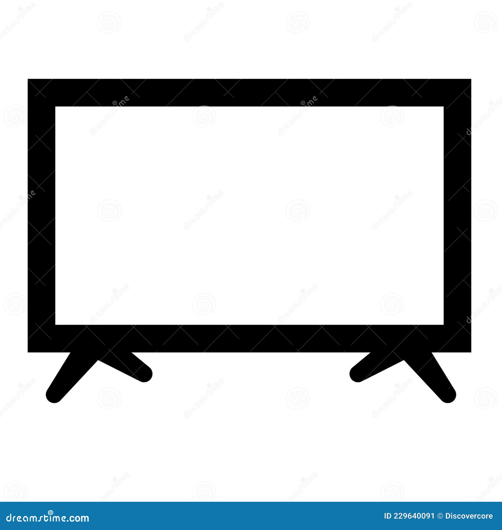 Modern Widescreen 4k TV Icon with Stand Stock Vector - Illustration of ...