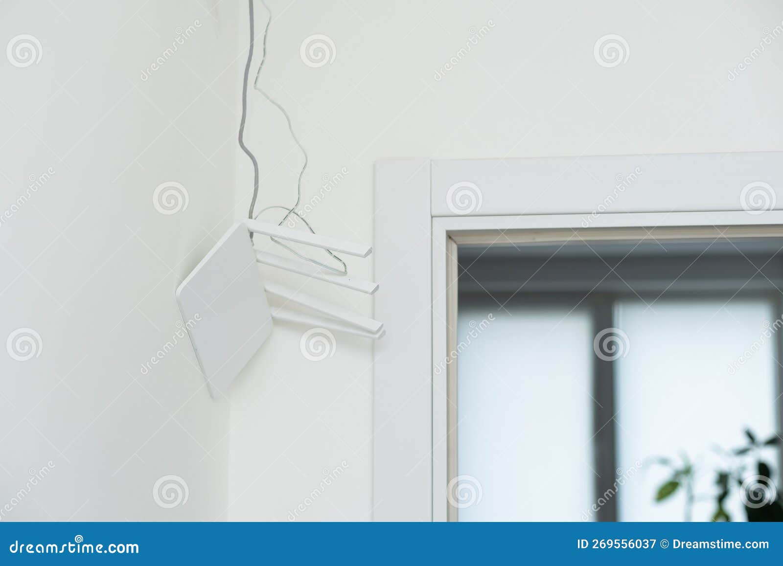 Modern WiFi Router on Light Wall in Home Office Stock Image - Image of ...