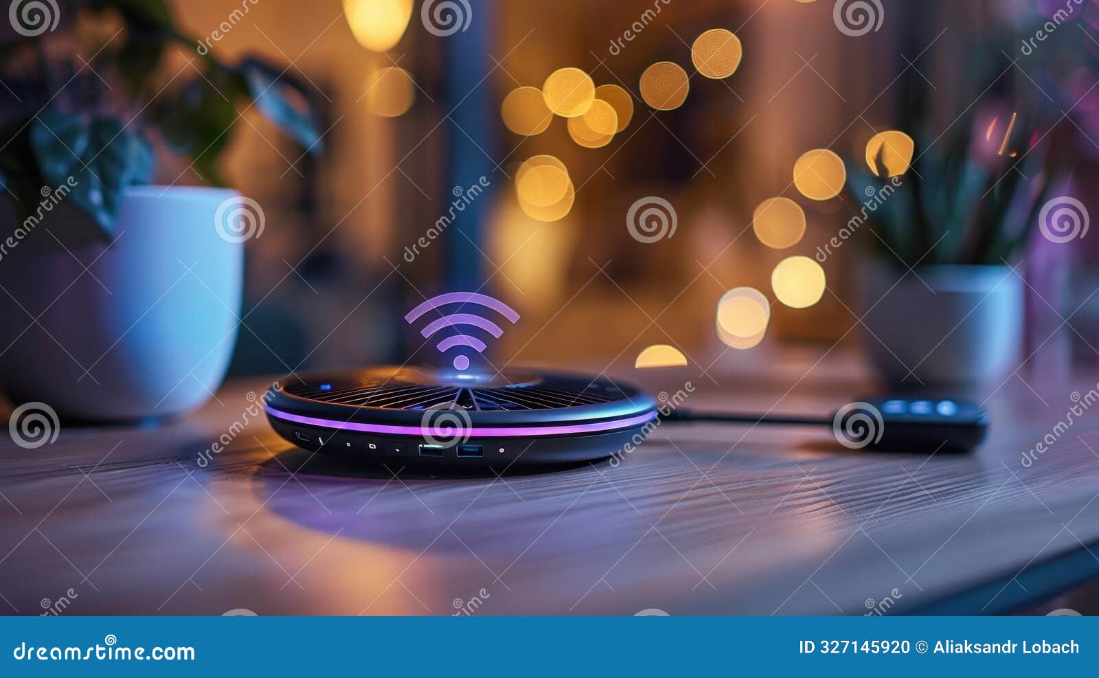 A Modern WiFi Router is on the Table. High-speed Internet Using Wi-Fi ...
