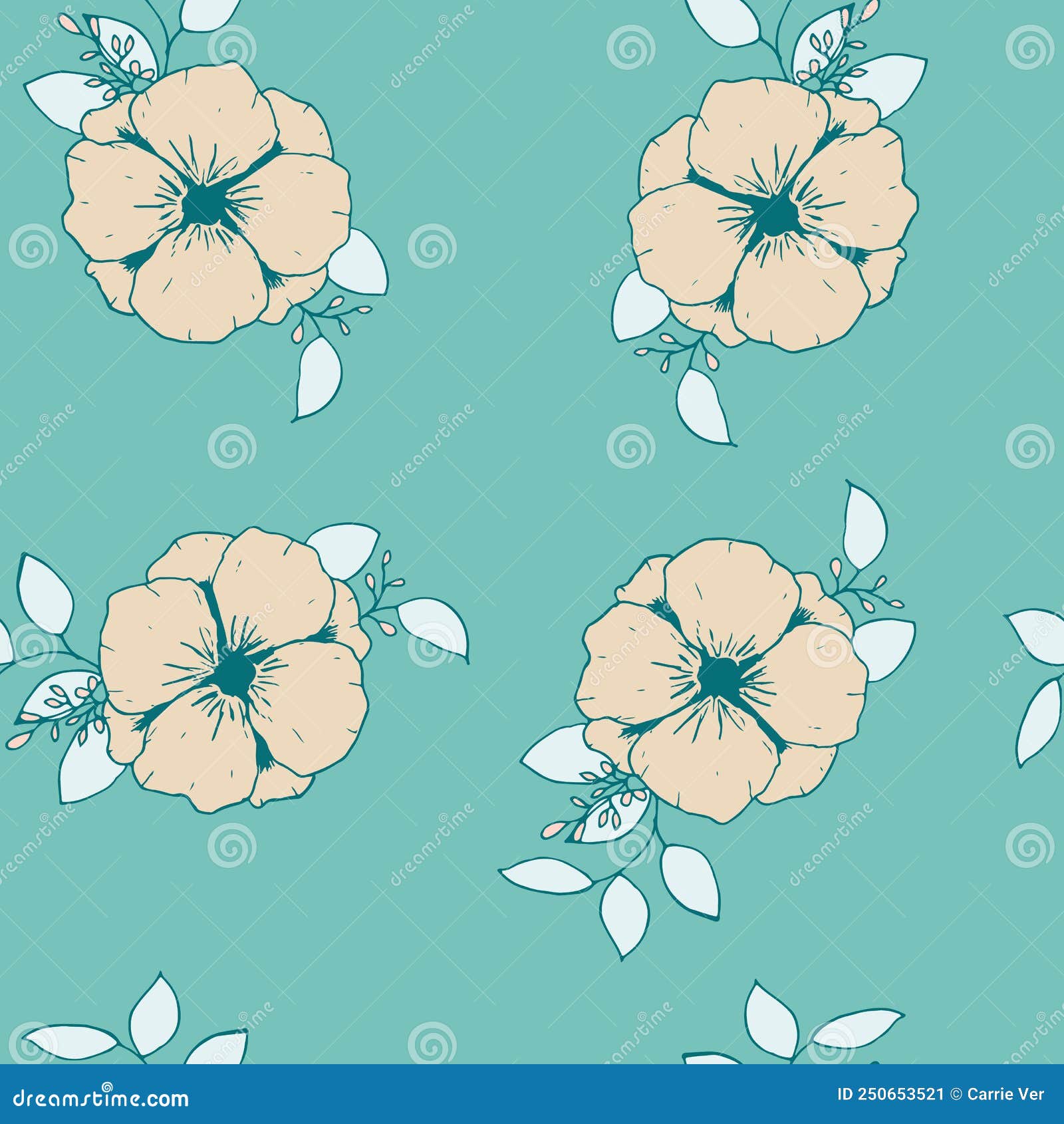 Modern Wildflowers Seamless Pattern Design Stock Vector - Illustration ...