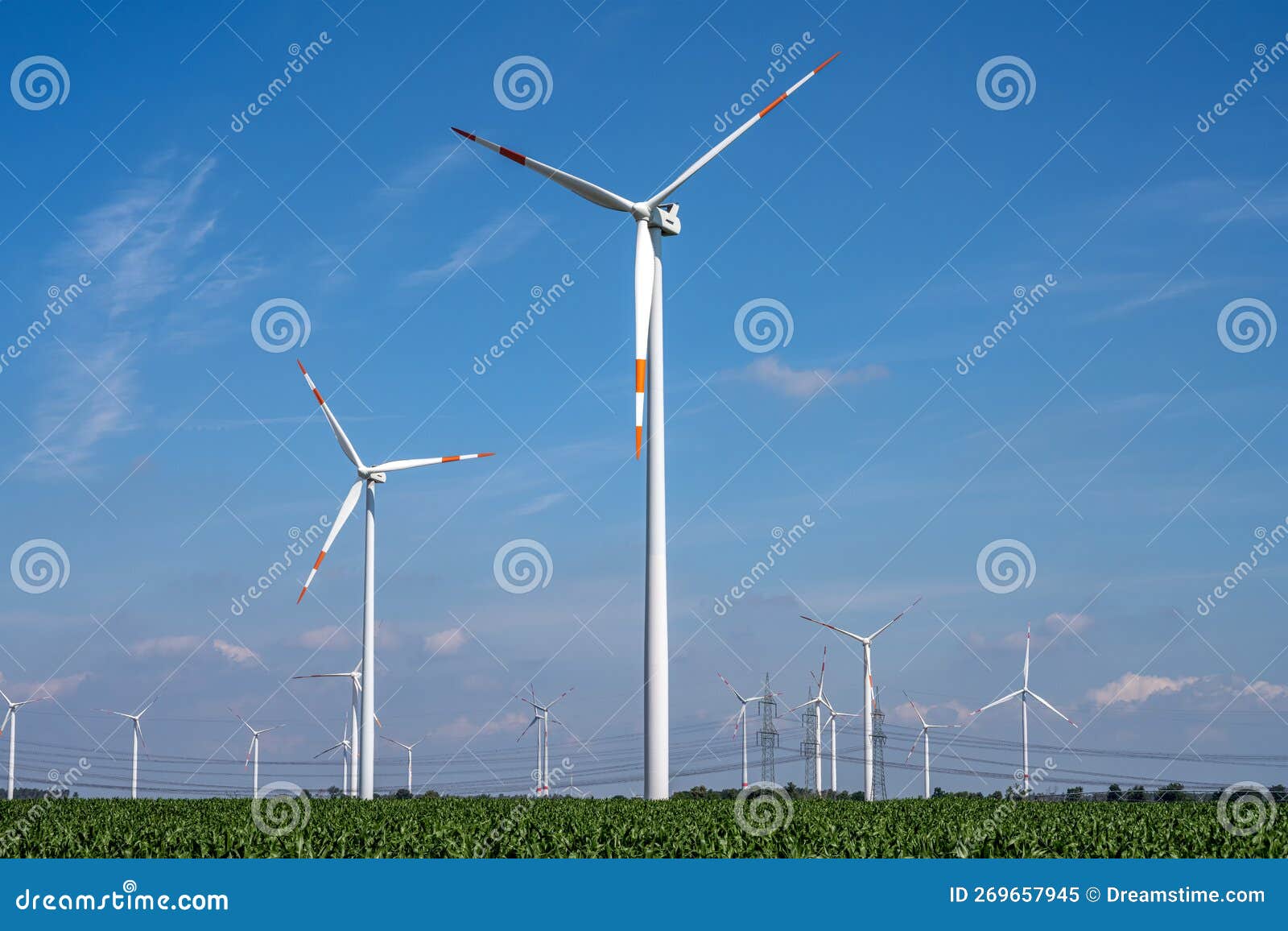 Modern wind energy plants stock image. Image of plants - 269657945