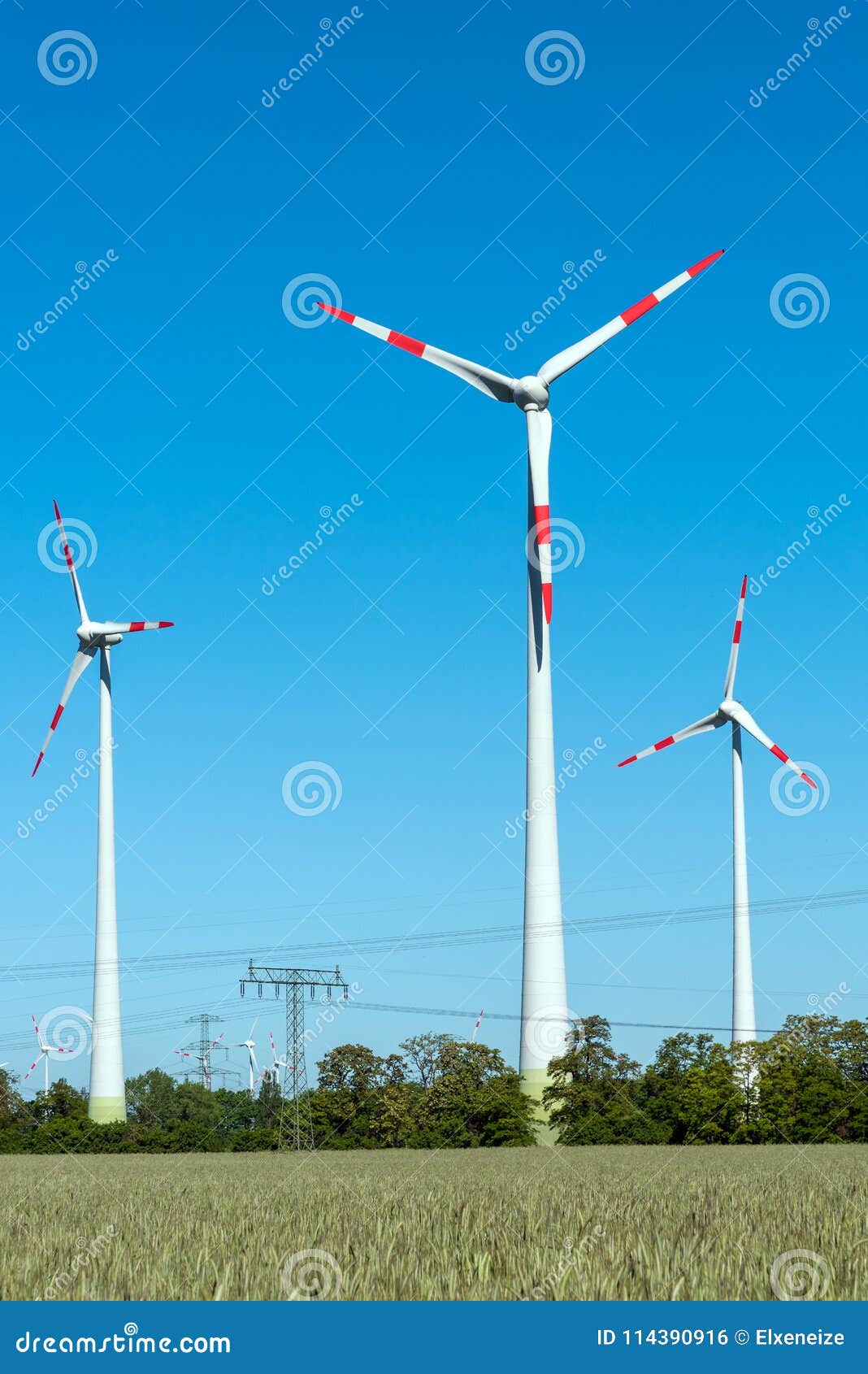 Modern Wind Engines on a Sunny Day Stock Photo - Image of environment ...