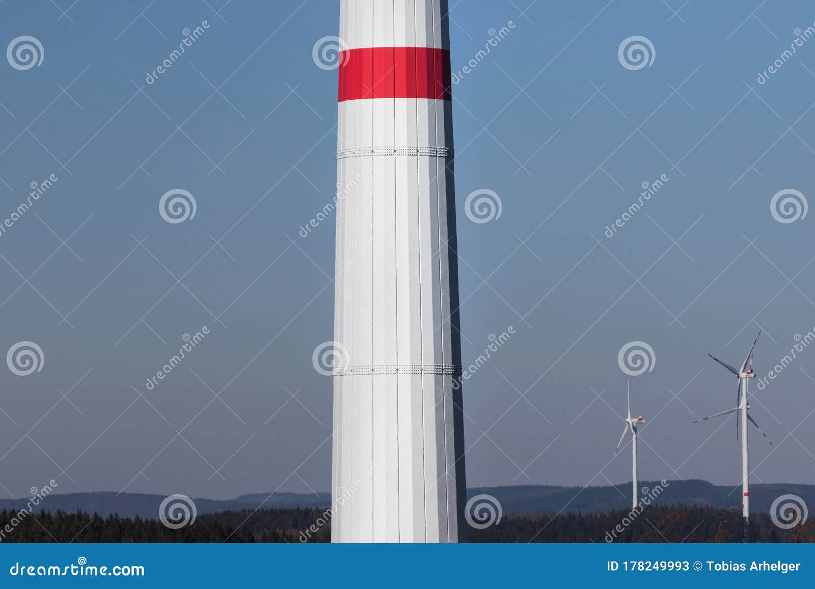 Modern Wind Turbine Column in Front of the Evening Sun Stock Image ...